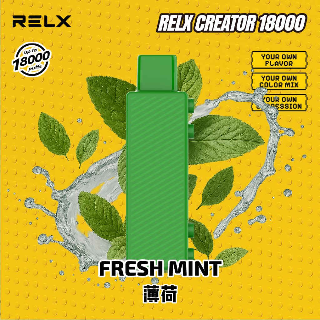 Relx Creator 积木系列 18000 puffs Fresh Mint 薄荷 烟弹 - 澳洲华人蒸汽
